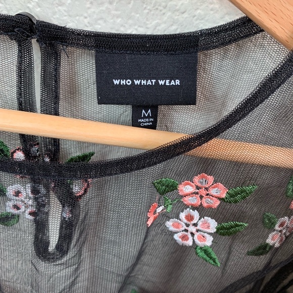Tops | Mesh Floral Embroidered Top | Poshmark